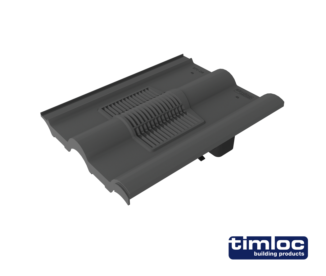 RTV-DRGR - Double Roman Roof Tile Vent - Grey - Timloc Building Products