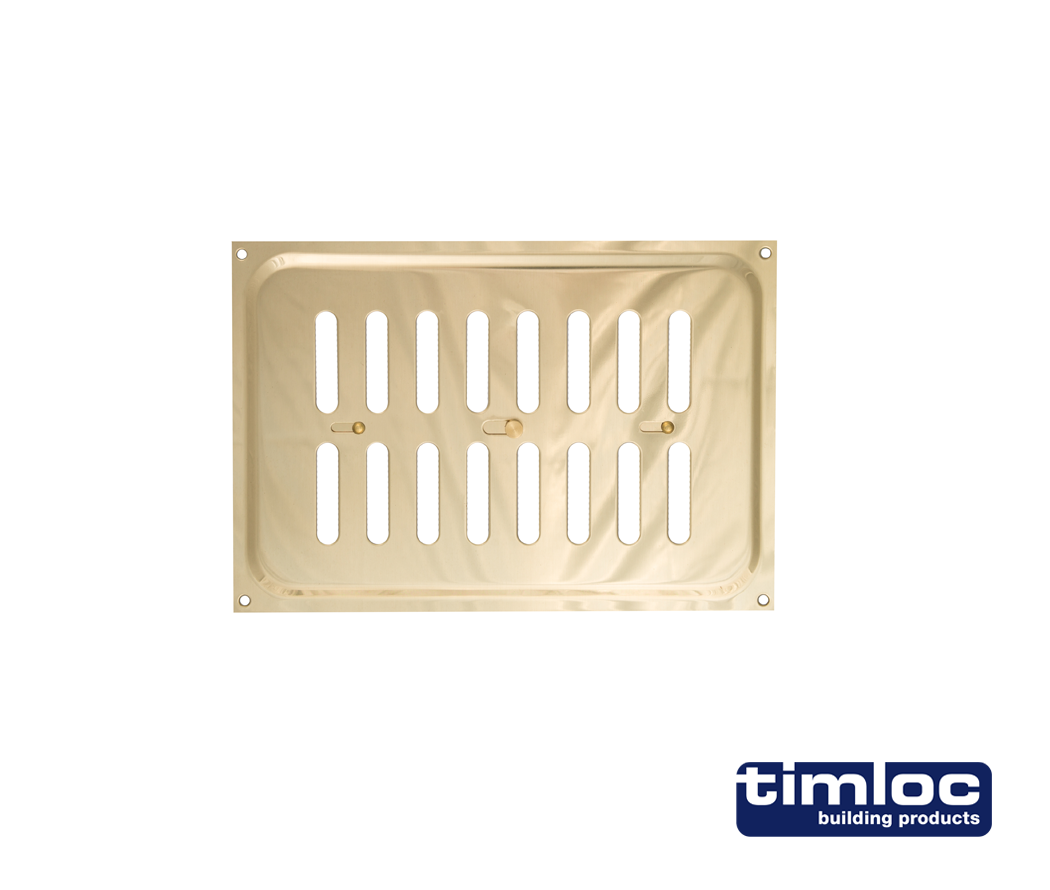 1221PB - 9 x 6 hit & miss vent - Polished brass - Timloc Building Products