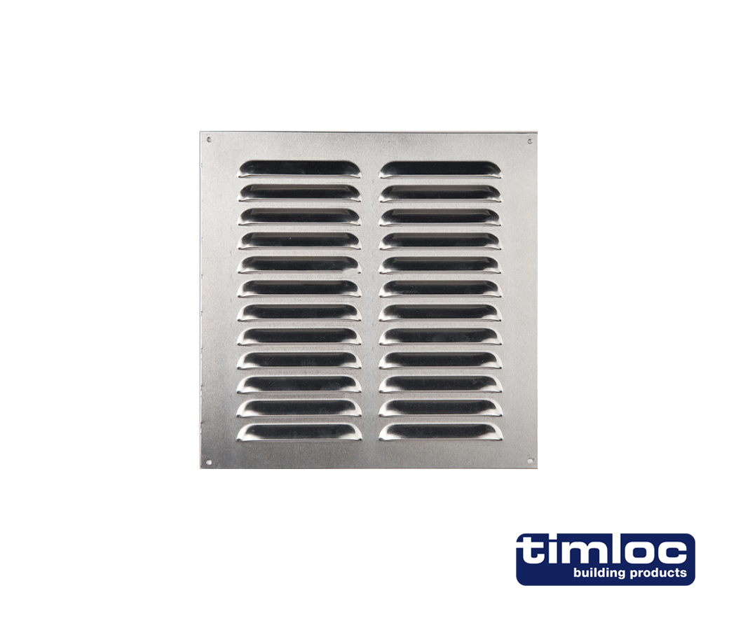 1225A - 9 x 6 louvre vent - Plain aluminium - Timloc Building Products