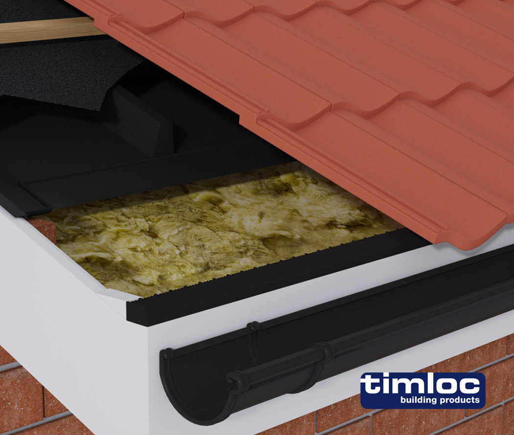 OF1BL - 1m Over Fascia Vent 10mm - Black - Timloc Building Products